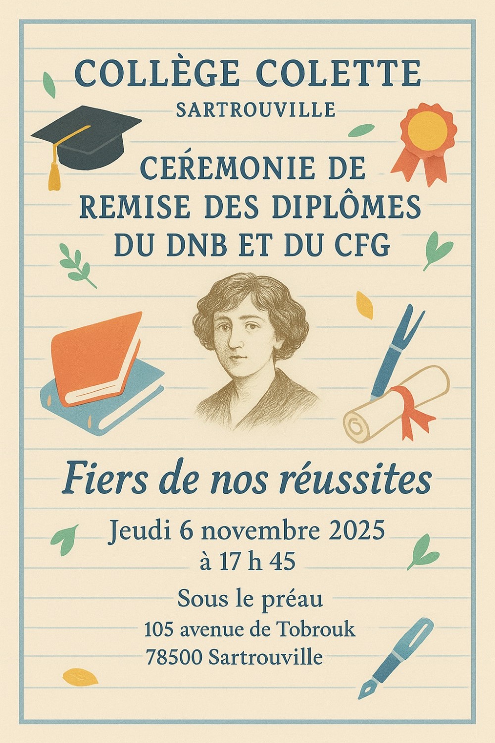 Cérémonie de remise des diplômes - Collège Colette Sartrouville